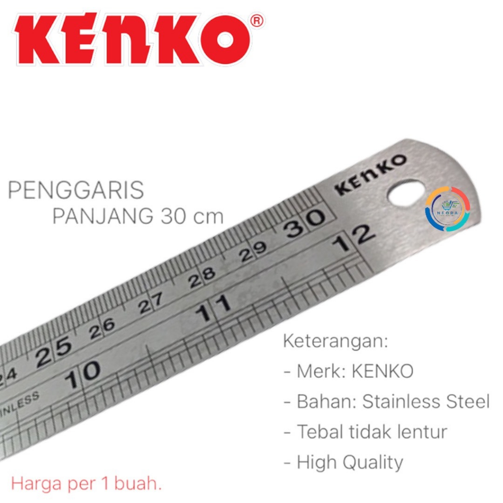 Jual KENKO STAINLESS STEEL RULER / PENGGARIS 30 CM | Shopee Indonesia
