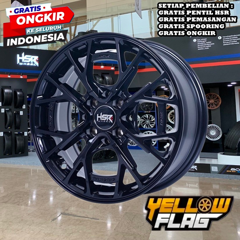 Jual velg mobil hsr fe01 seri fitra eri ring 15 black glossy r15 - brio jazz yaris ayla agya ...