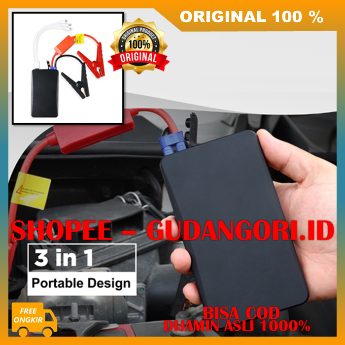 Jual Jumper Aki Portable Powerbank Aki Motor Mobil Senter LED ORIGINAL ...