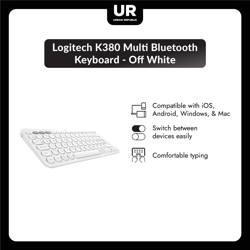 Jual Logitech K380 Multi Bluetooth Keyboard - Off White | Shopee Indonesia