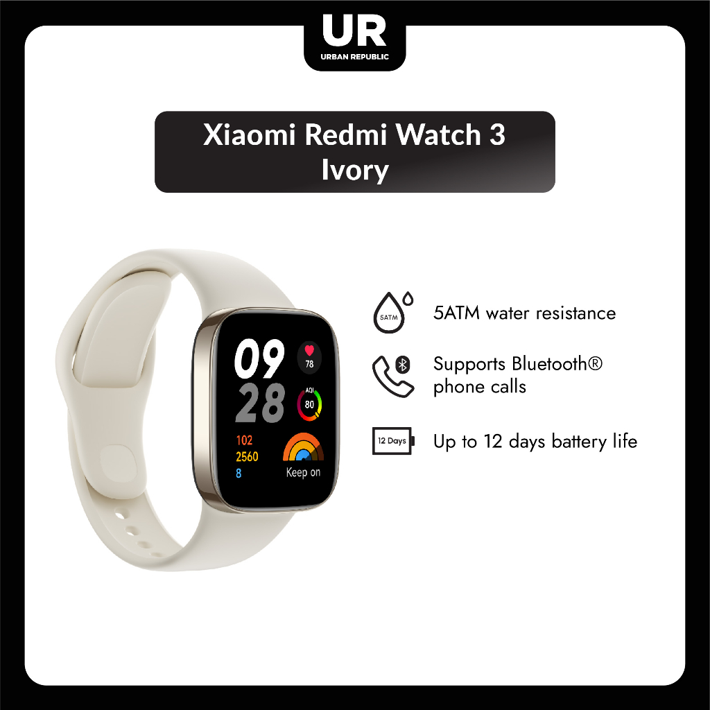 Jual Xiaomi Redmi Watch 3 - Ivory | Shopee Indonesia