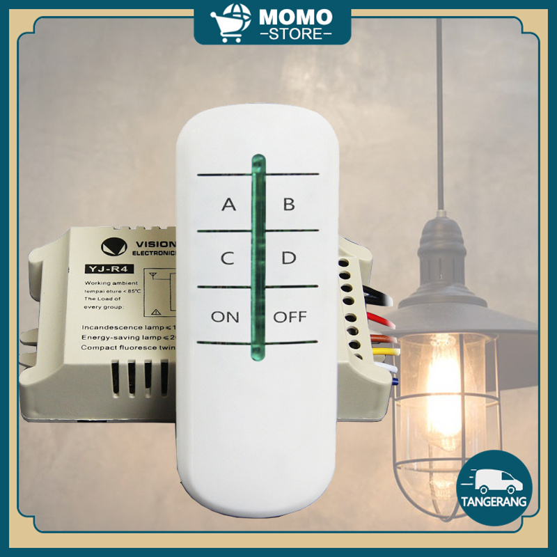 Jual 220V Saklar Remote Lampu 4 Way 20m / Saklar Remote Lampu Wireless ...