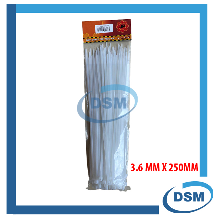 Jual KABEL TIES 3.6 x 250 MM PUTIH - PENGIKAT KABEL TIS - CABLE TIE 100 PCS | Shopee Indonesia