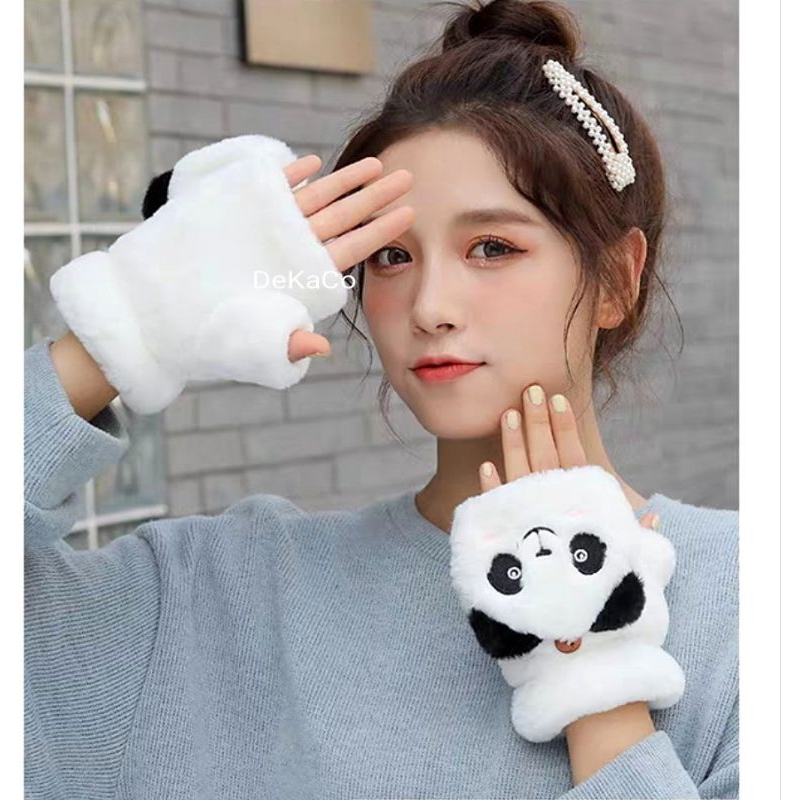 Jual Sarung Tangan Wanita Bulu Lucu Panda Cosplay Karakter Premium ...