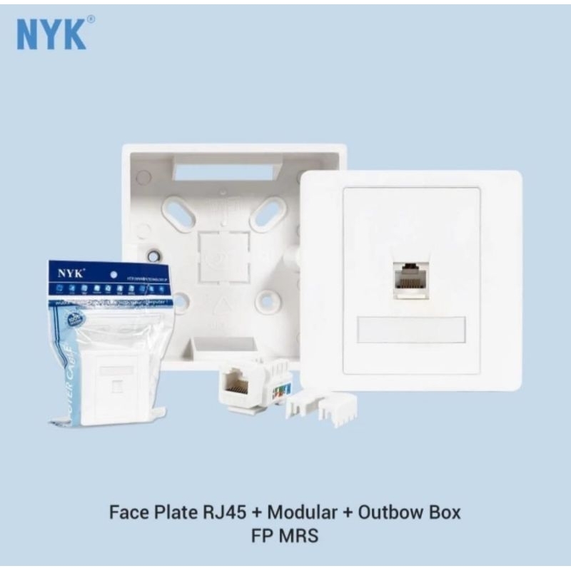 Jual Wall Face Plate Socket Lan Modular Rj45 1 Port | Shopee Indonesia