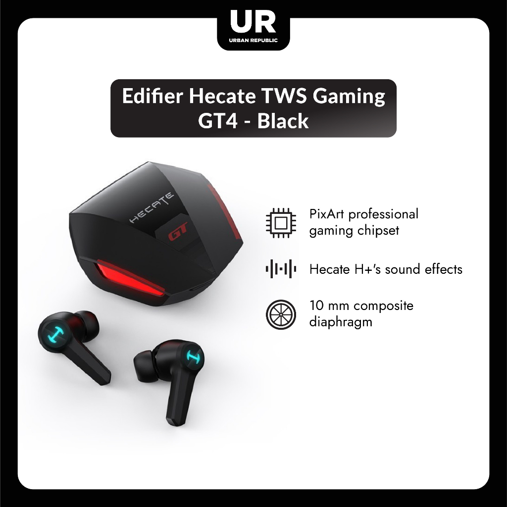 Jual Edifier Hecate TWS Gaming GT4 - Black | Shopee Indonesia