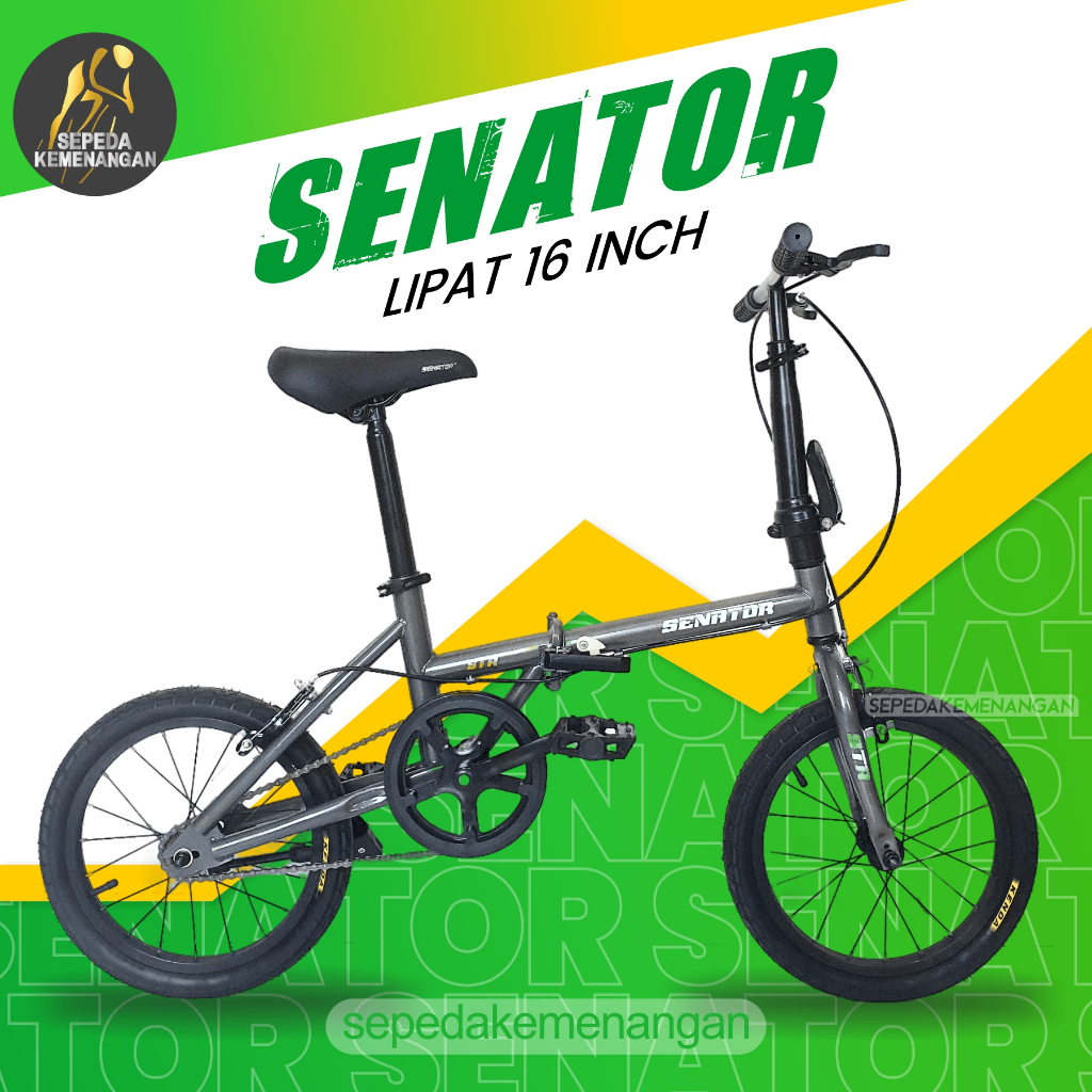 Jual SEPEDA LIPAT FOLDING BIKE SENATOR UKURAN 16 INCH | Shopee Indonesia