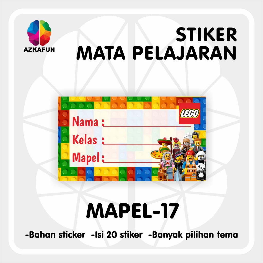 Jual 20 Stiker Mapel - Label Buku Pelajaran Sekolah - Stiker mata ...