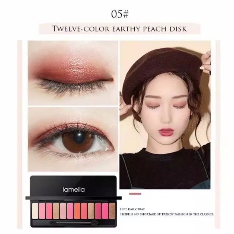 Jual Lameila Eyeshadow Korea Matte and Glitter 9 , 10, 12 Warna ...