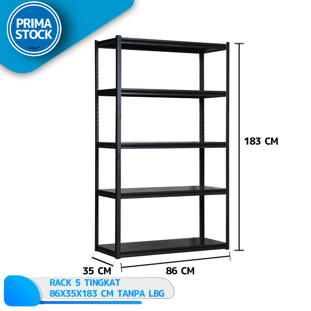Jual RAK BESI SIKU TANPA BAUT & LUBANG 5 TINGKAT 86X35X183 CM BOLTLESS ...