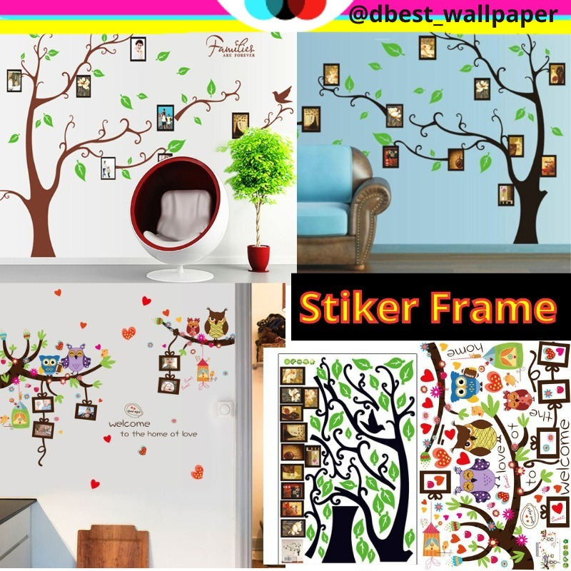 Jual WALLSTICKER WALL STICKER STIKER SETIKER DINDING POHON DAUN OWL FRAME BINGKAI FOTO PHOTO ...