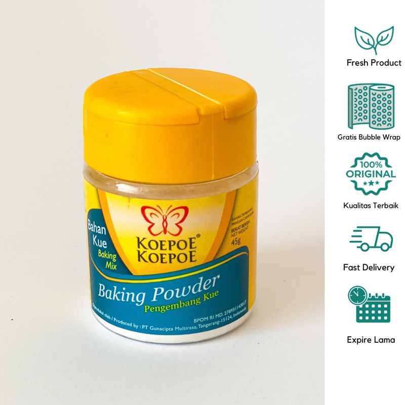 Jual Baking Powder Koepoe Pengembang Kue BP Kupu 45gr | Shopee Indonesia