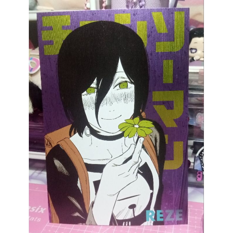Jual Chainsaw Man CSM merchandise Reze metallic postcard posca ...