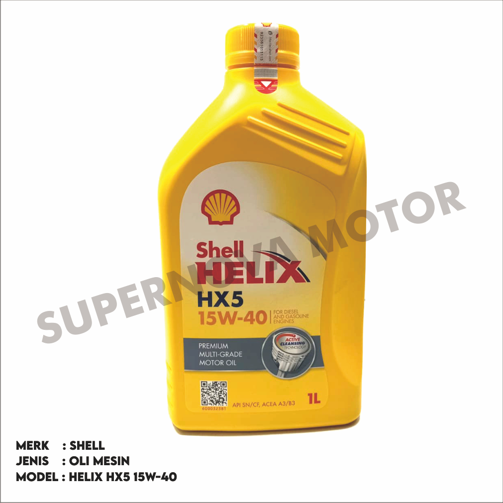 Jual OLI SHELL HELIX HX5 15W-40 PREMIUM GRADE MOTOR OIL KEMASAN 1 LITER ...