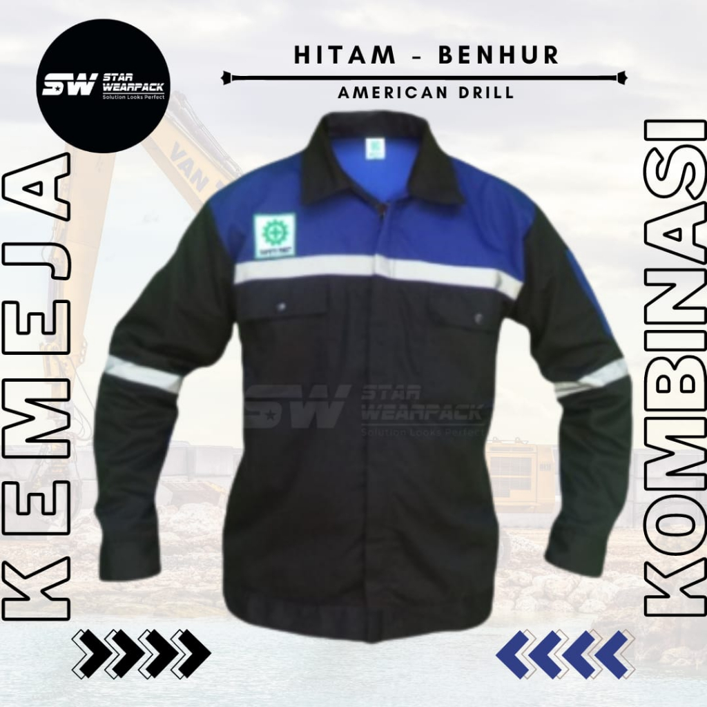 Jual Wearpack - Seragam Kerja Proyek Warna Hitam Kombinasi Benhur Free ...