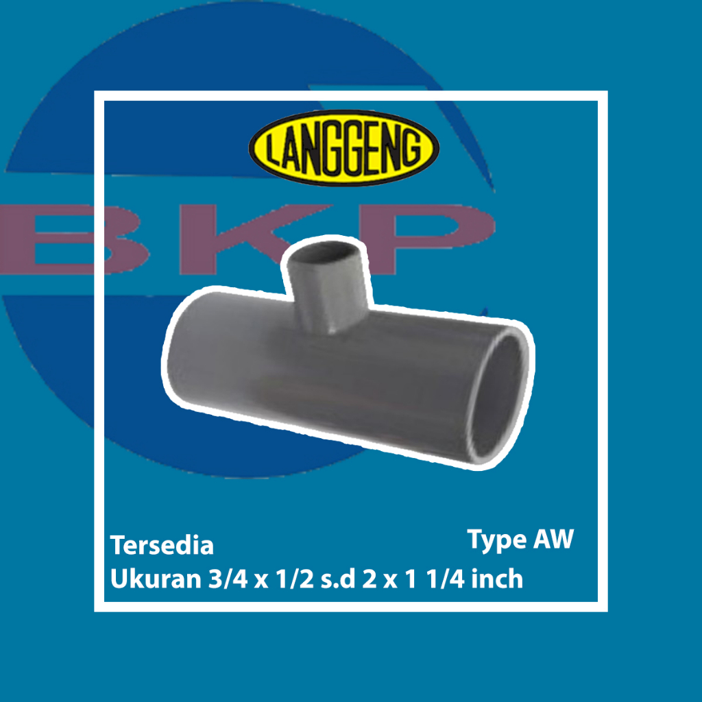 Jual Reducer Tee Pvc 1 x 3 /4 inch merk Langgeng type AW | Shopee Indonesia
