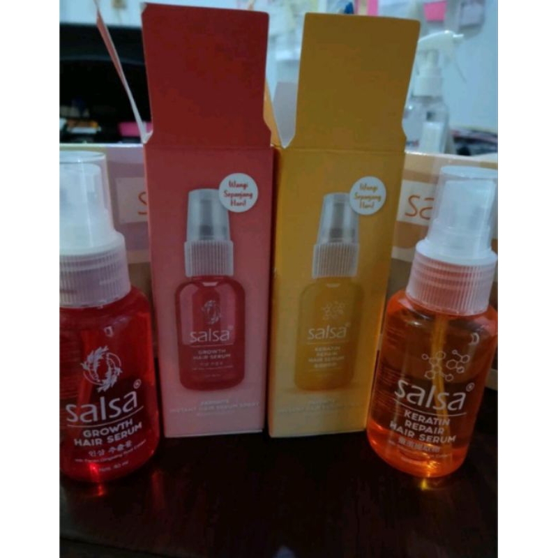 Jual SALSA GROWTH HAIR SERUM 80ML (MERAH) & SALSA KERATIN REPAIR HAIR ...