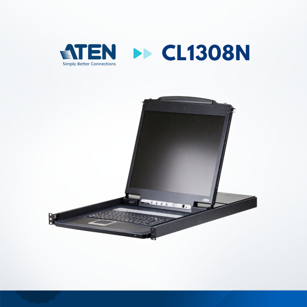 Jual ATEN CL1308N 19" 8-Port PS/2-USB VGA Single Rail LCD KVM Switch ...