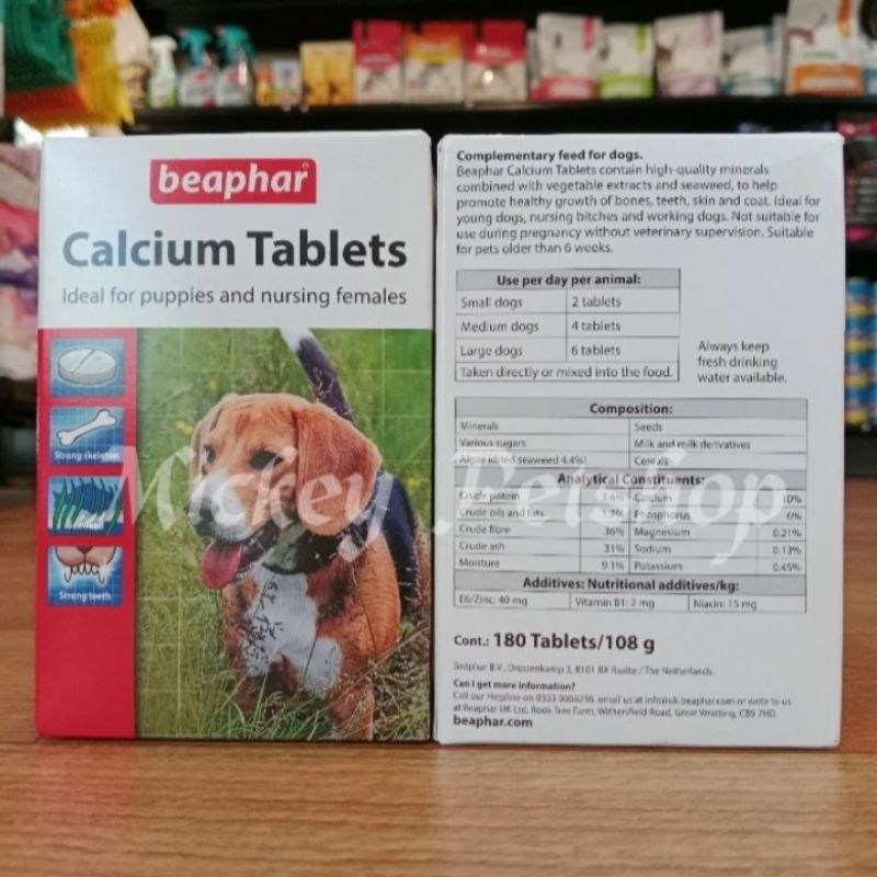Jual Beaphar Calcium Tablets Calcium Untuk Anak Anjing & Menyusui 180 ...