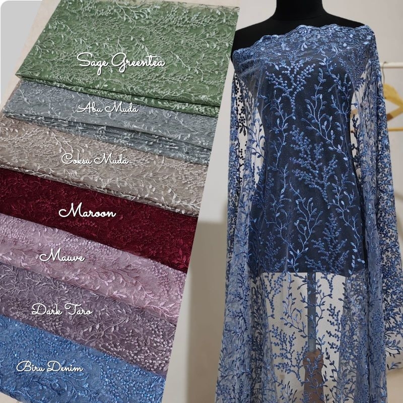 Jual Tile Bordir With Glitter Amelia | Shopee Indonesia