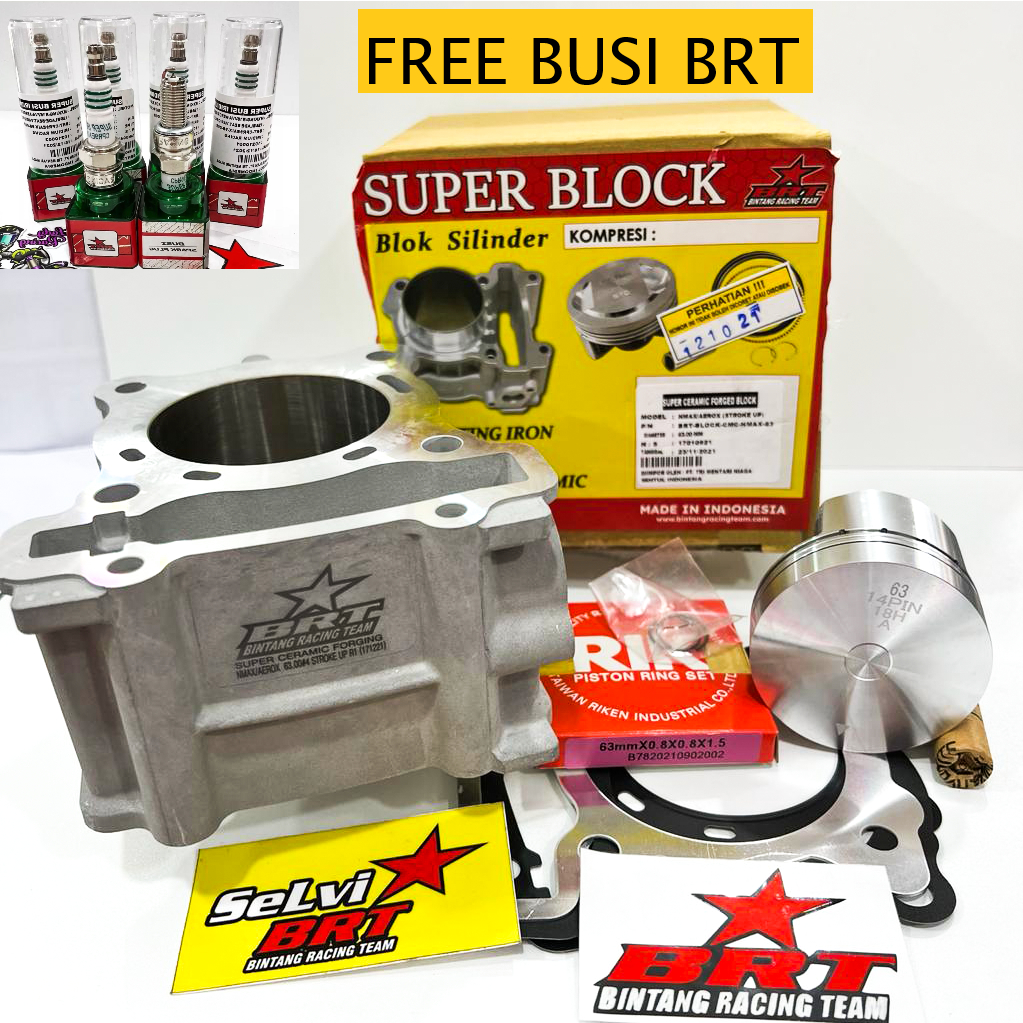 Jual BLOK CERAMIC BRT BOREUP 63 MM NMAX WR AEROX LEXI VIXION R15 VVA ...