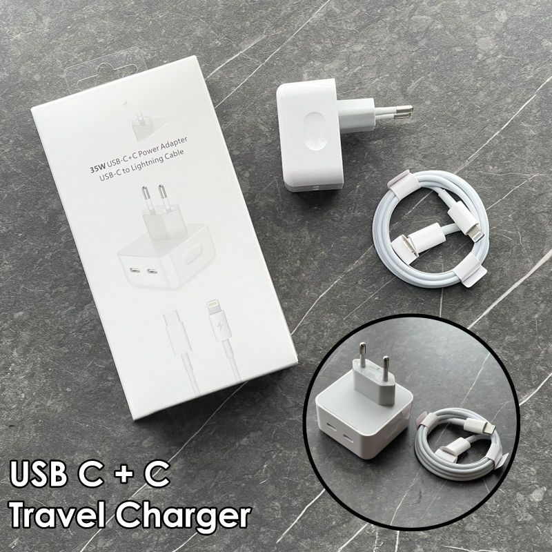 Jual Tc Charger I0S 35Watt Usb C to Lightning Dual Port | Shopee Indonesia