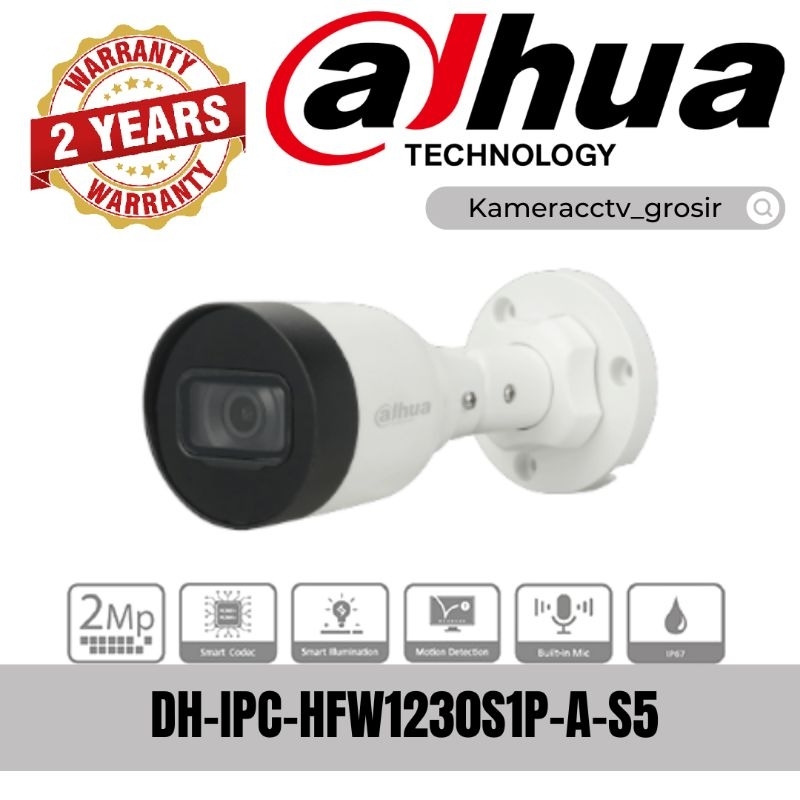 Jual IP CAMERA 2MP DAHUA OUTDOOR DH-IPC-HFW1230S1P-A-S5 | Shopee Indonesia
