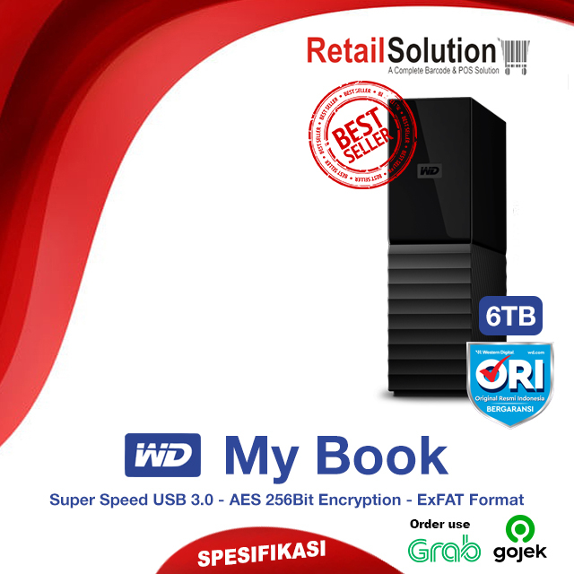 Jual HDD WD Mybook Desktop 6TB USB 3.0 ORI - Hardisk External My Book ...