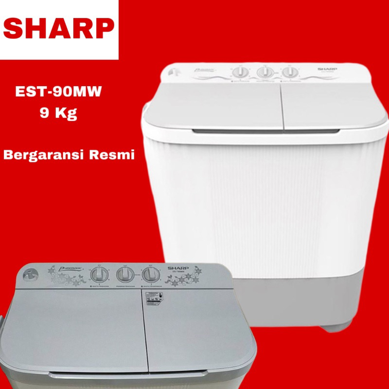 Jual Mesin Cuci Sharp Puremagic 2 Tabung 9 KG ES-T90MW (Free Ongkir ...