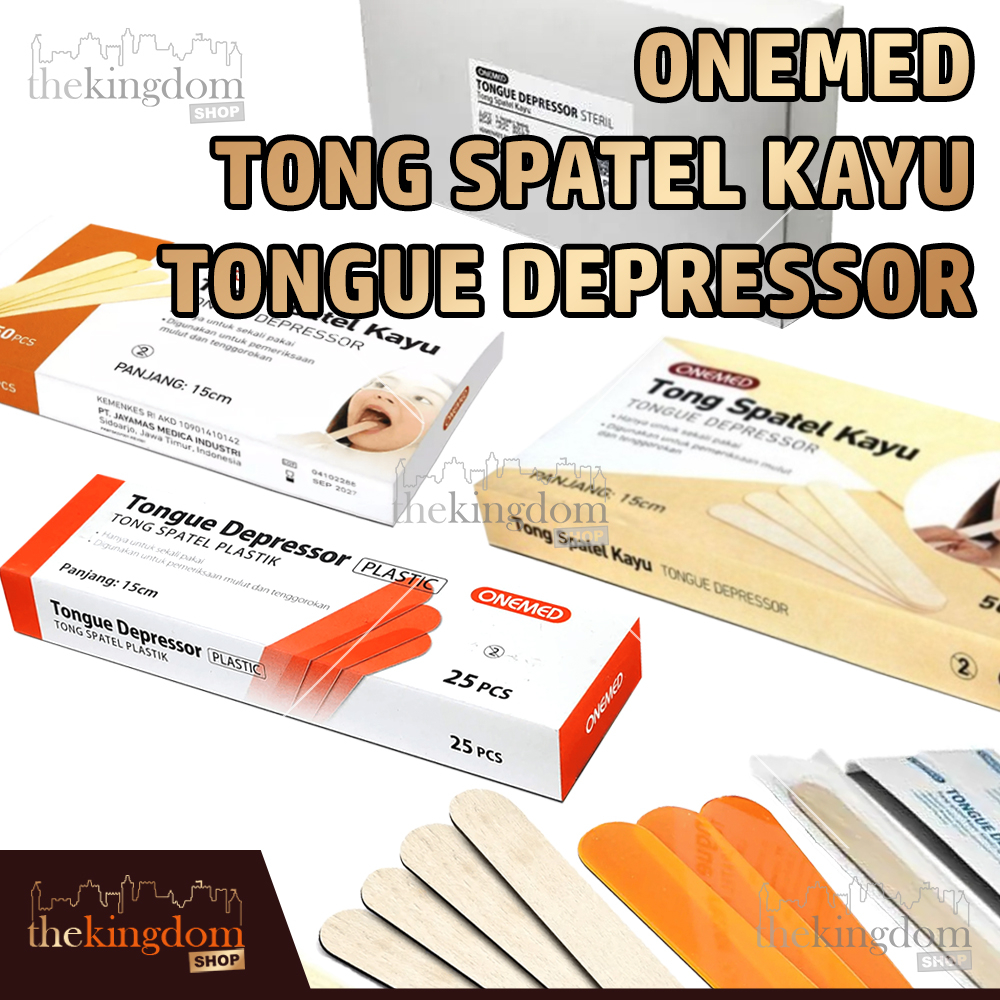 Jual Onemed Tong Spatel Kayu Plastik Steril Stick Spatula Tongue ...