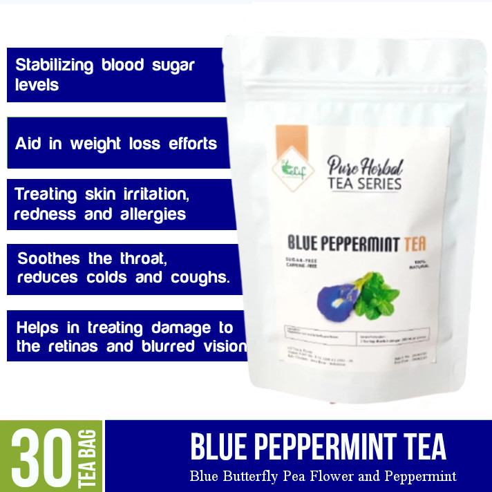 Jual ELIF TEA AND TISANE Blue Peppermint Tea | Teh Bunga Telang Mint ...