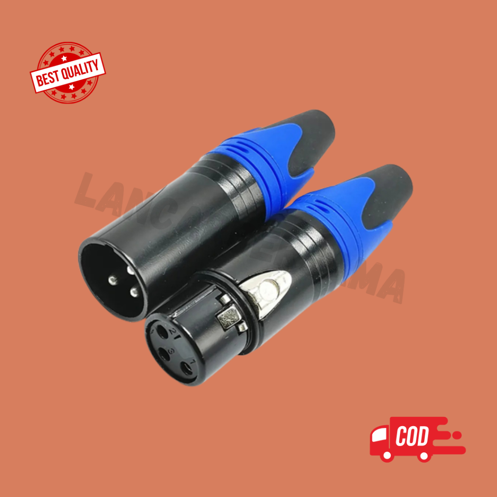Jual SEPASANG JEK JACK CANON MALE+FEMALE /JACK XLR CEWEK+COWOK /SOKET ...