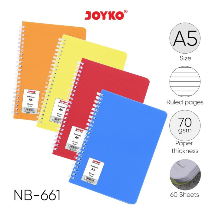 Jual Block Note Hardcover / Notebook Joyko NB-661 uk A5 isi 60 lbr ...