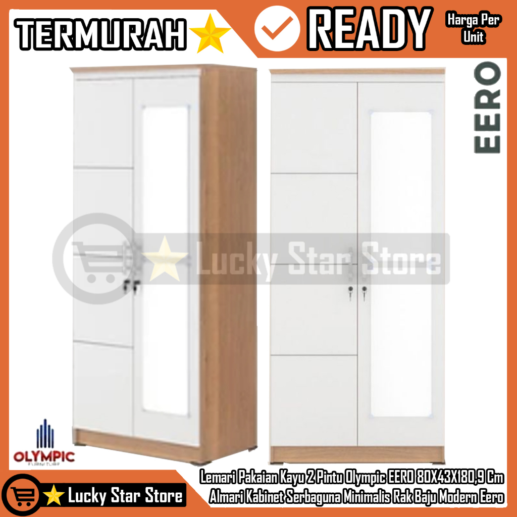 Jual [Instan] Lemari Pakaian Kayu 2 Pintu Olympic LITE EERO Baju ...