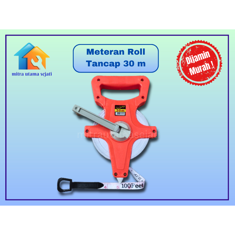 Jual Meteran Tancap Tanah 30M 50M 100M meter Fiber Roll Panjang Meteran ...