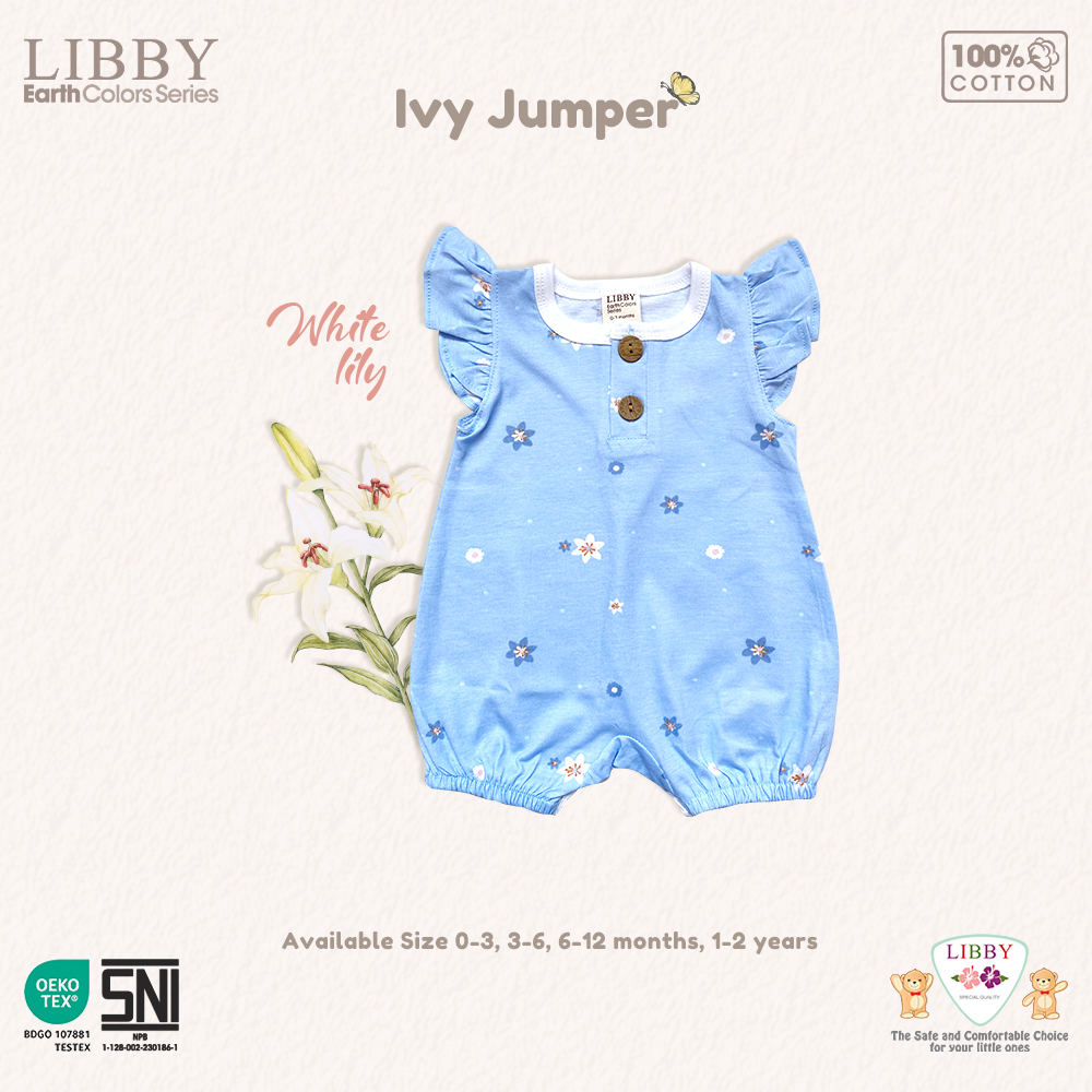Jual Libby Ivy Romper Ruffle 0-2 Tahun Puffy Jumper Cotton Earth Color Series Jumper Bayi Anak ...