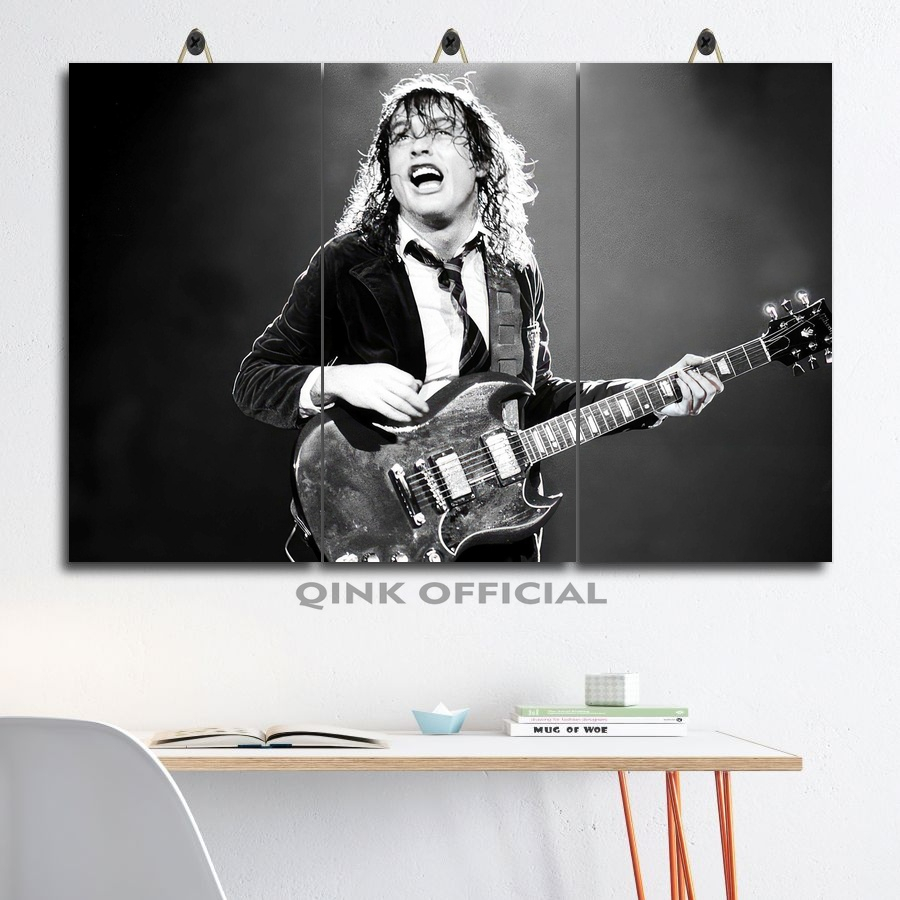 Jual POSTER DINDING KAYU BON SCOTT BAND AC DC 45X30 MULTIPANEL ...