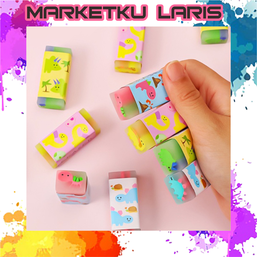 Jual MKL Penghapus Pensil Motif Cartoon Little Dinosaur Eraser Learning ...