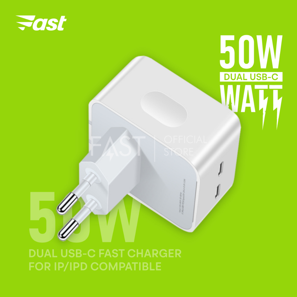 Jual POWER ADAPTER 35W USB-C DUAL PORT ORIGINAL GREENPEEL ADAPTOR 35 ...
