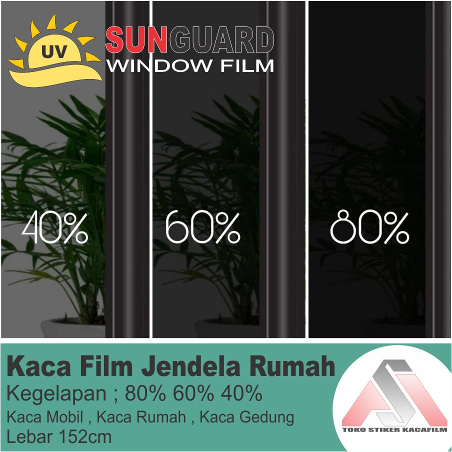Jual Sticker Stiker Kaca Film Jendela Rumah Gedung Riben Hitam 80% 60% 40% Anti Panas | Shopee ...