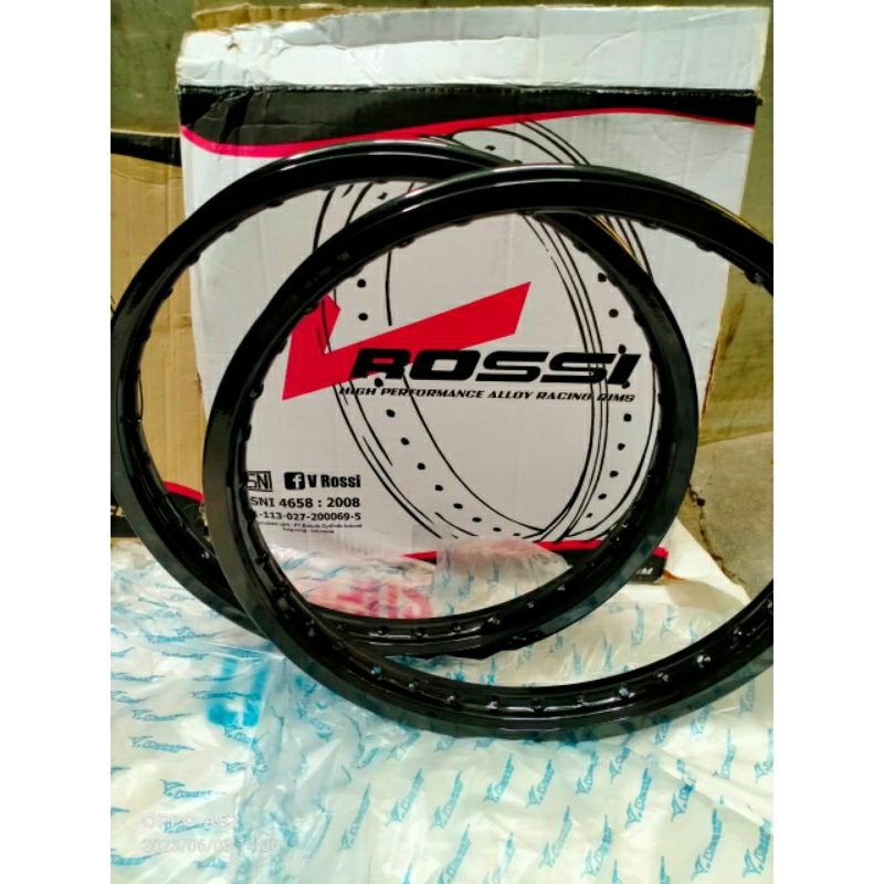 Jual Velg alloy Rossi 160 x 18 Ring 18 wm glossy/ kilat hitam silver ...