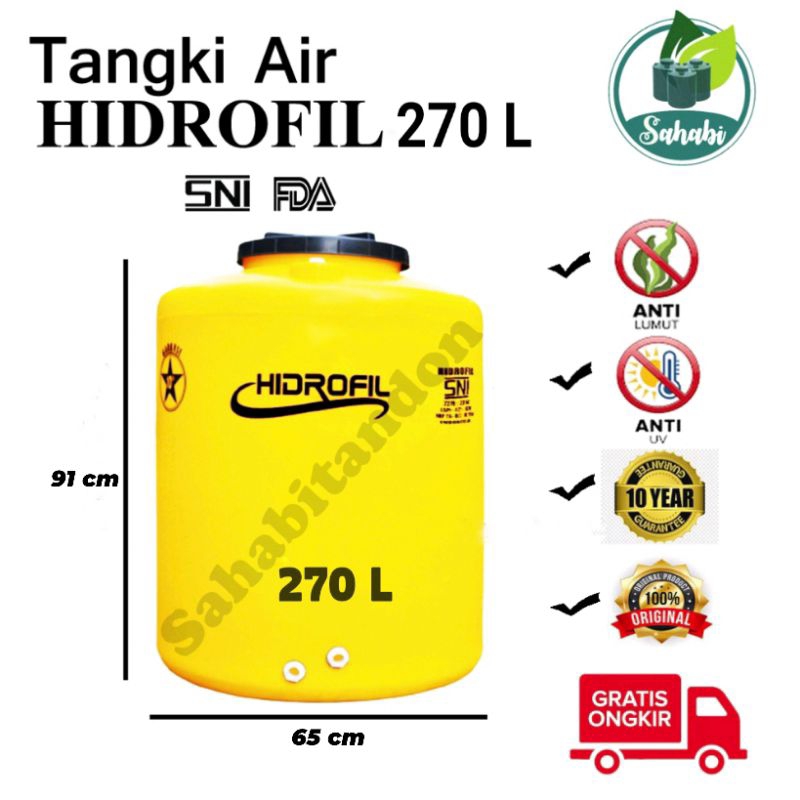 Jual Tandon Air/Tangki Air/Toren Air Murah Hidrofil 200 / 270 Liter ...