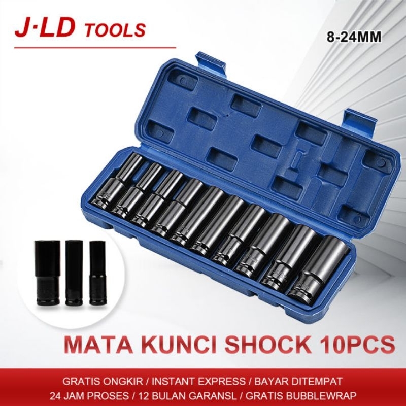 Jual JLD 10PCS MATA SOCKET IMPACT SET (13MM) MATA SOK PANJANG 8-24 | Shopee Indonesia