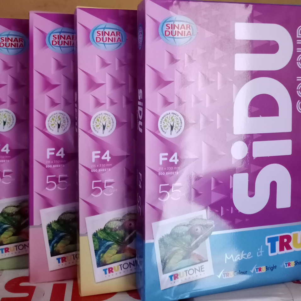 Jual [1 RIM] Kertas Hvs Warna Lengkap Sidu Ukuran F4 Panjang 55 Gram ...