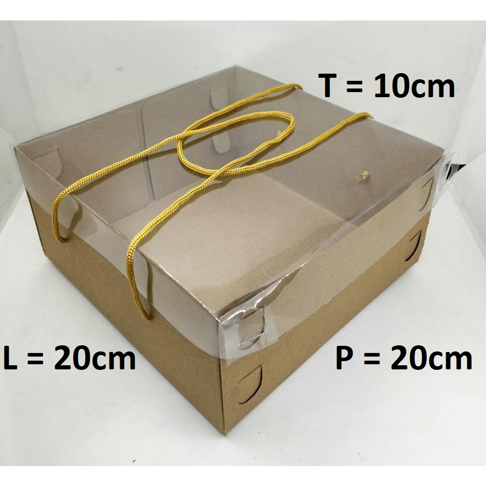 Jual BOX KRAFT 20X20X10 CM 5pcs TUTUP MIKA PAKAI TALI 350 GSM | Shopee ...