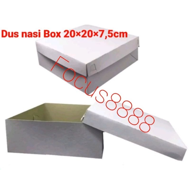Jual Dus 20x20 isi 50pcs 400gr / Dus nasi box 20x20 tebal | Shopee ...