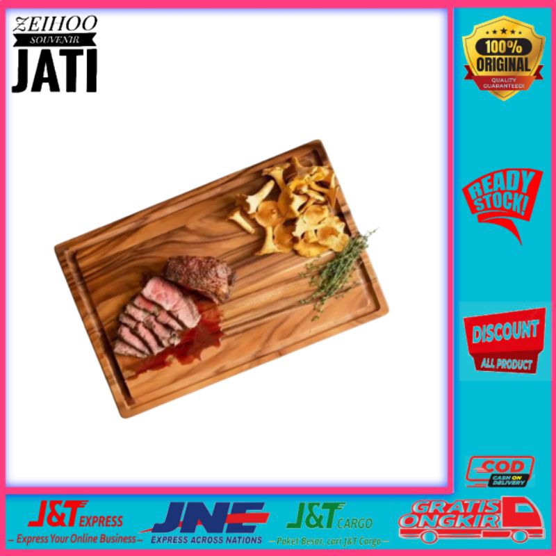 Jual Steak Tray Cheese Solid Wood Plate Western Food Wooden Board ...