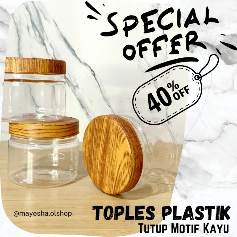 Jual Toples 400ml Tutup Motif Serat Kayu, Jar Plastik Repack Serbaguna ... Jual Toples 400ml Tutup Motif Serat Kayu, Jar Plastik Repack Serbaguna ...