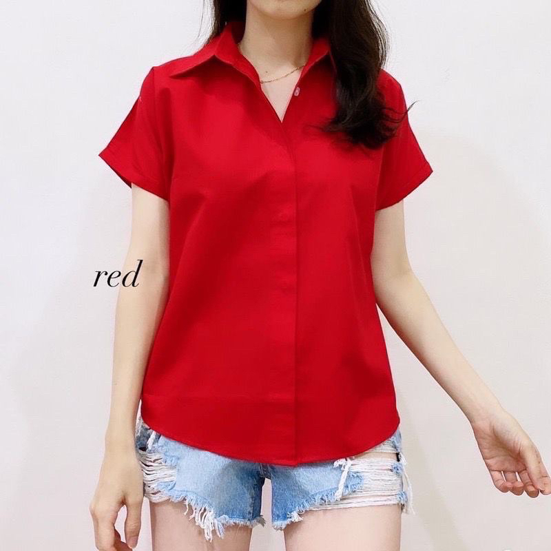 Jual KEMEJA MERAH PUTIH OVERSIZED / KEMEJA KEMERDEKAAN POLOS 17 AGUSTUS ...