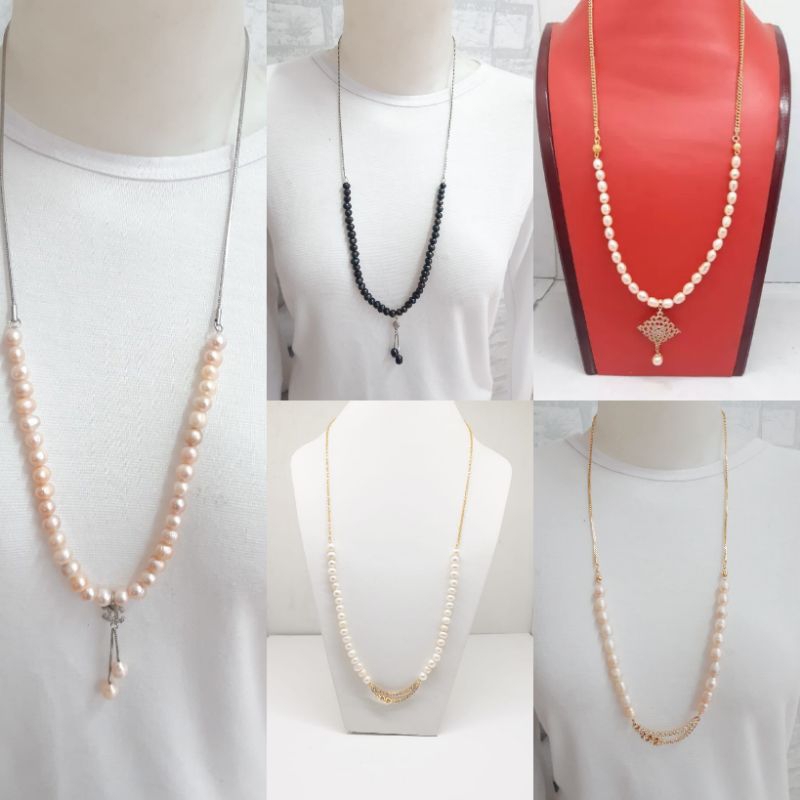 Jual K27 BERSERTIFIKAT KALUNG MUTIARA PANJANG 70CM KALUNG MUTIARA ALAMI ...